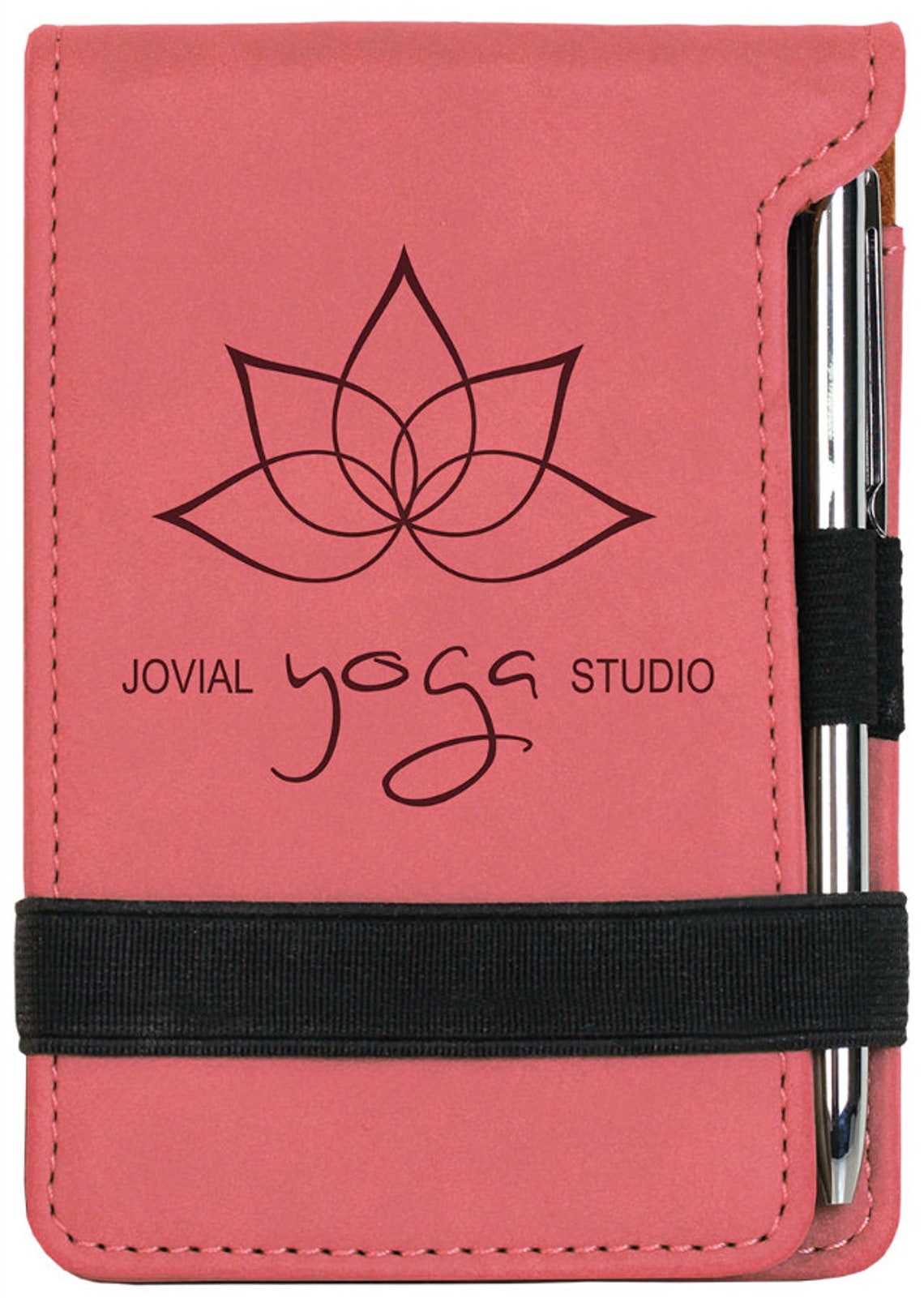 Personalized Faux Leather Notepad With Pen - Laser Etched Professional ...