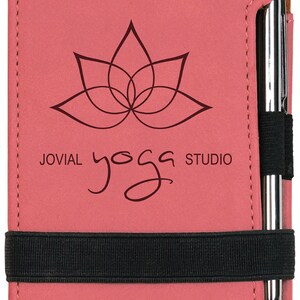 Personalized Faux Leather Notepad With Pen - Laser Etched Professional ...