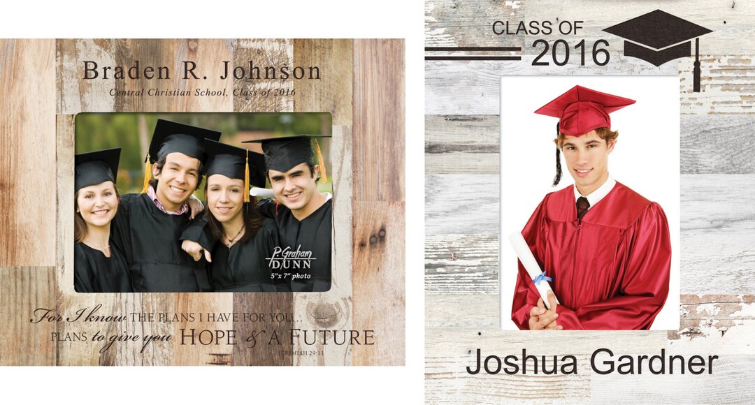 Personalized Graduation Photo Frame Engraved Graduate Wood Friends ...