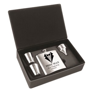 Personalized Best Man Flask Gift Set, Custom Best Man Gift, Wedding ...