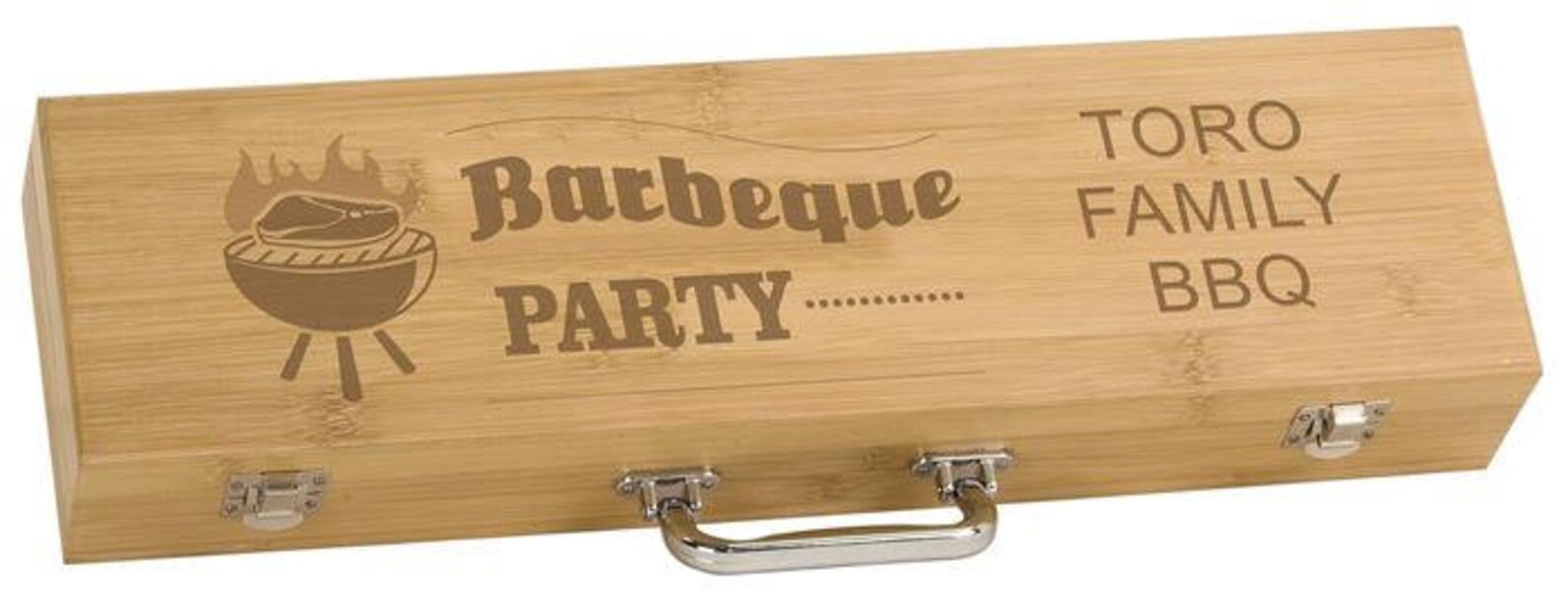 Bamboo 5 Piece BBQ Set Personalized cuts of Meat Design Engraved ...