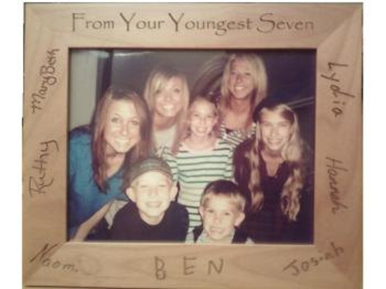 Custom Signatures Photo Frame - Engraved Wood Family & Friends Picture ...