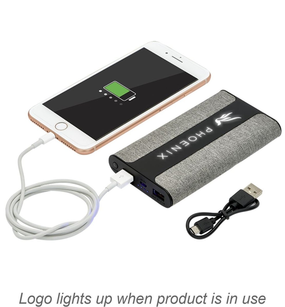 Engraved Tweed Power Bank, Glowing Engraving, UL Certified, 8000mah ...