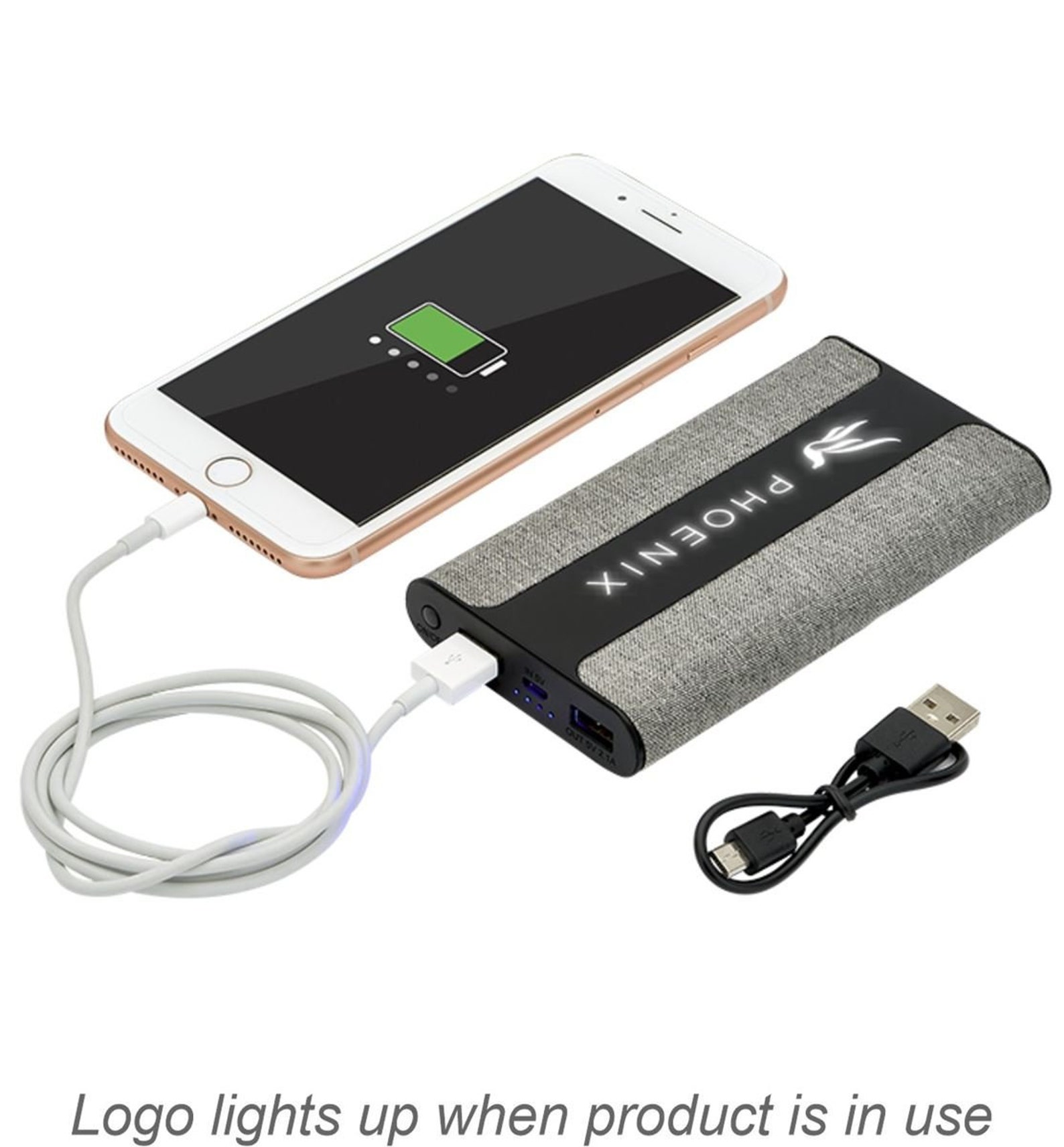 Engraved Tweed Power Bank, Glowing Engraving, UL Certified, 8000mah ...