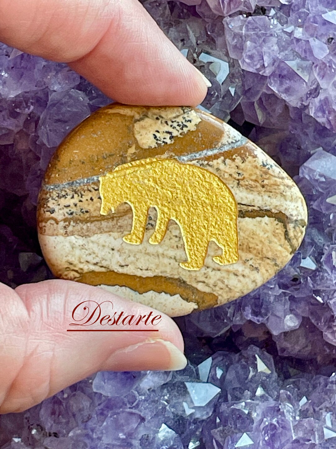 Bear Totem Animal Stones, Comfort Stones, Worry Stones, Power Stones - Etsy