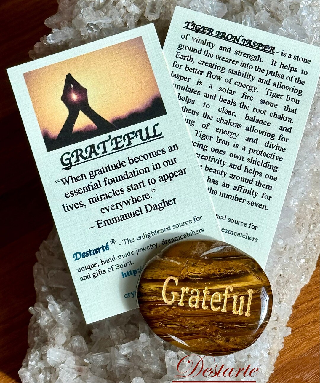 Grateful Inspiration Stone: Engraved Gemstone Worry, With Personal ...