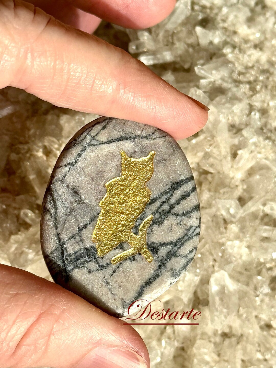 Owl Totem Stone: Engraved Worry Gemstone, Power Animal Pocket Altar - Etsy
