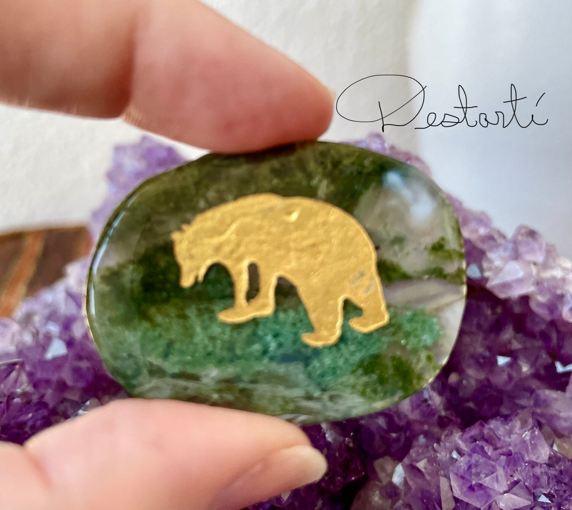 Bear Totem Animal Stones Comfort Stones Worry Stones Power | Etsy