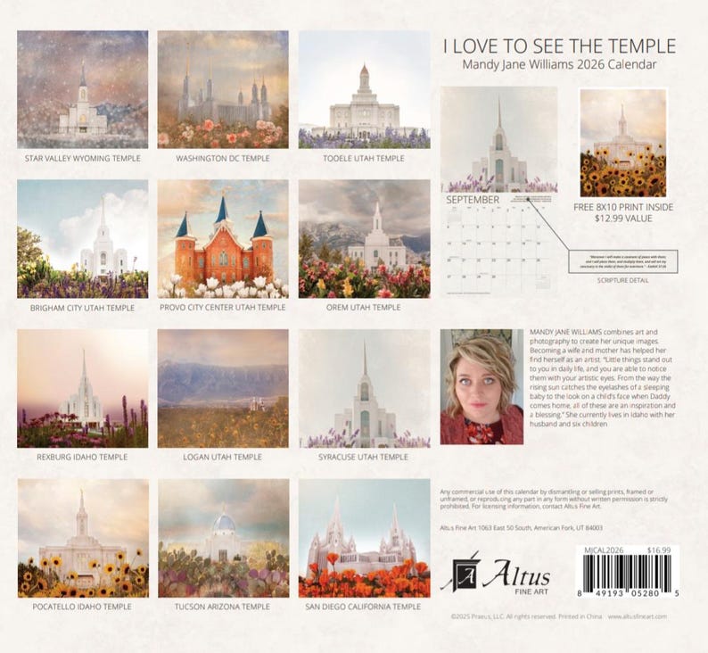2026 I Love to See the Temple Kalender von Mandy Jane Williams - Etsy.de