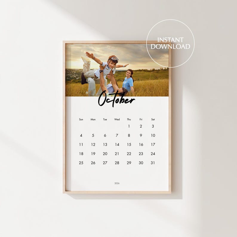 2026 Monthly Photo Calendar Template, Custom Photo Calendar Canva ...