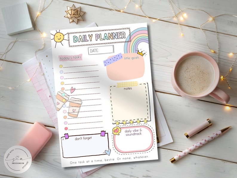 Pastel Daily & Weekly Planner Set: Printable PDF (A4, US Letter, A5 ...