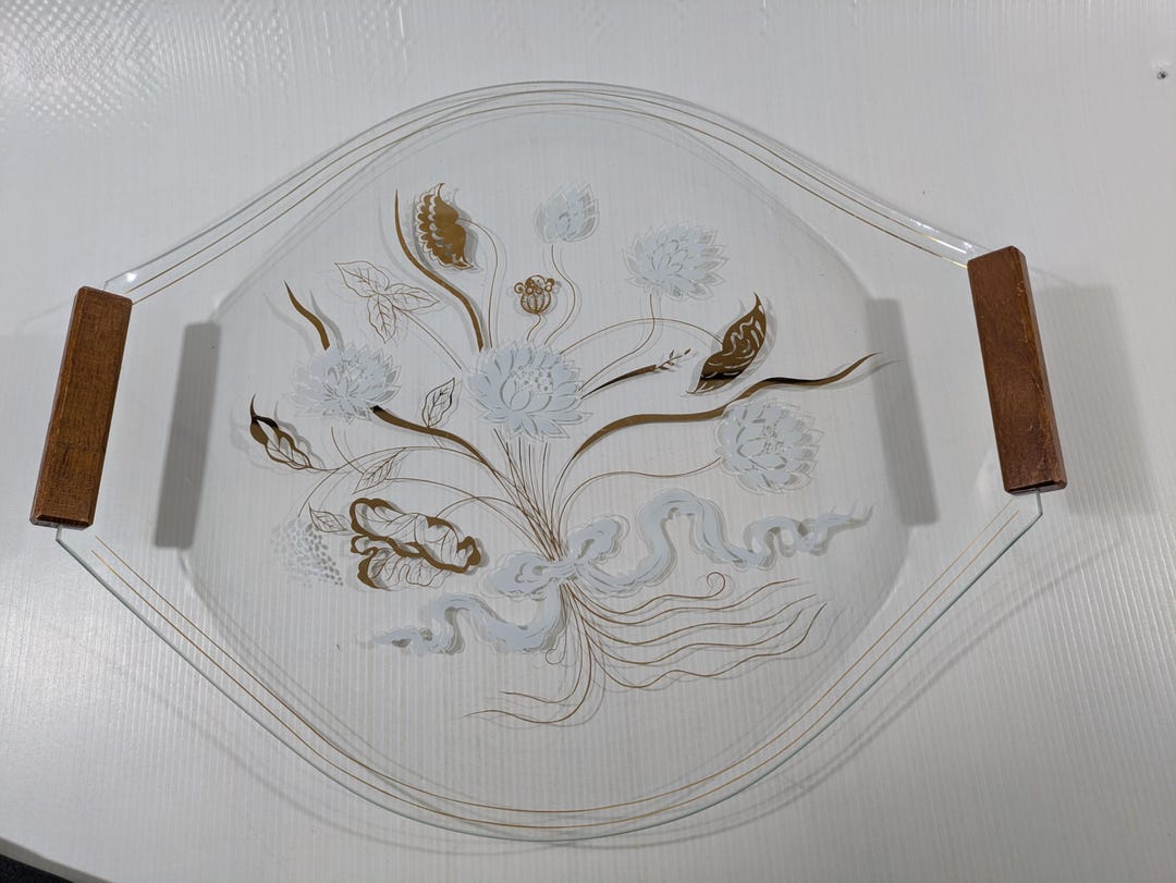 Large Oval Vintage 1960's Chance Glass Platter - Etsy