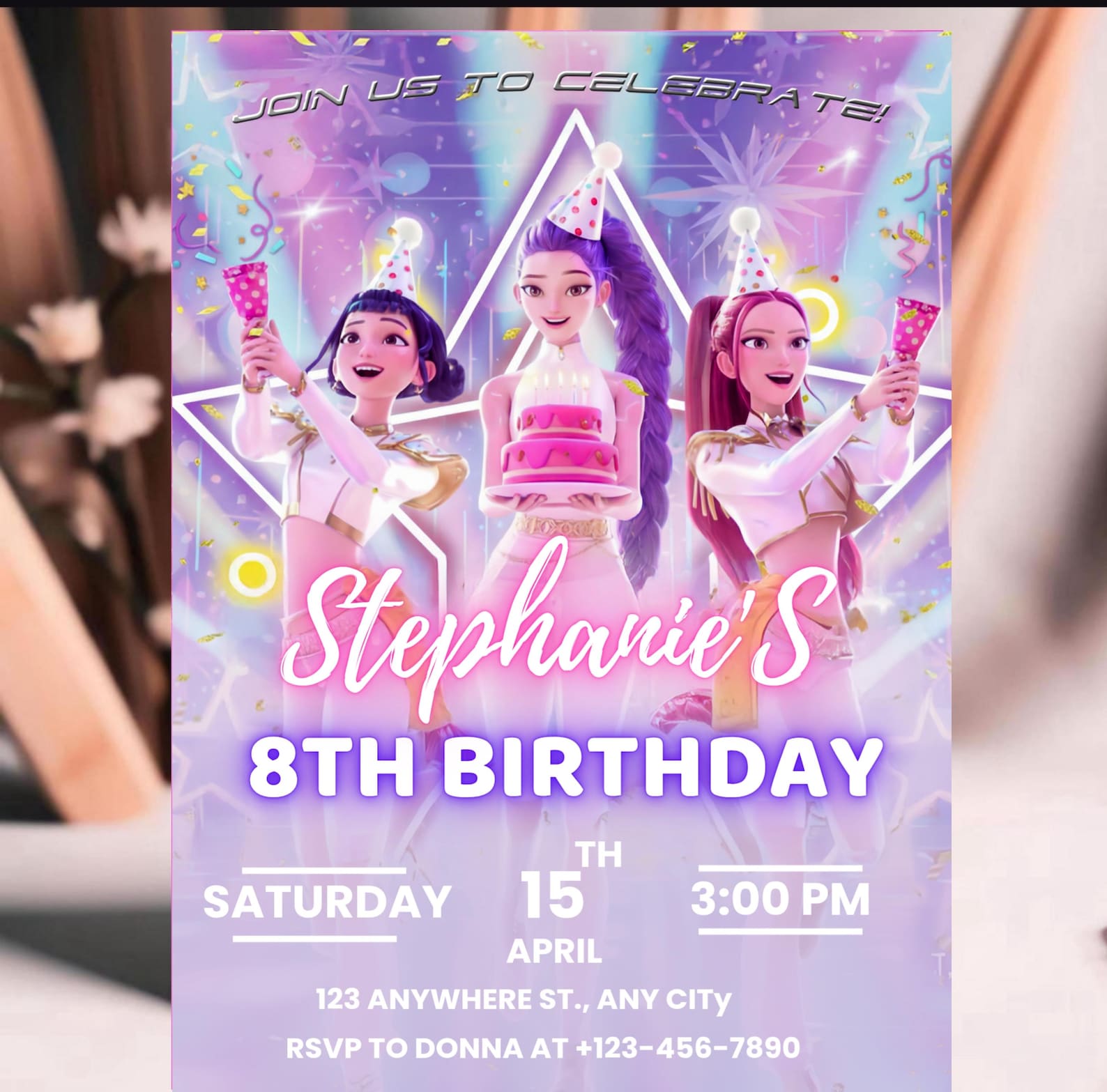 Editable Birthday Invitation|anime Theme Party|anime Invite| Birthday ...