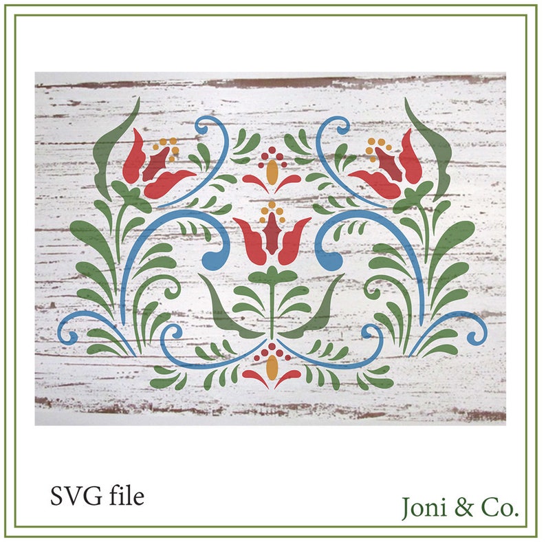 Scandinavian SVG File, Rosemaling, Swedish Folk Art Svg, Vinyl Cutting ...