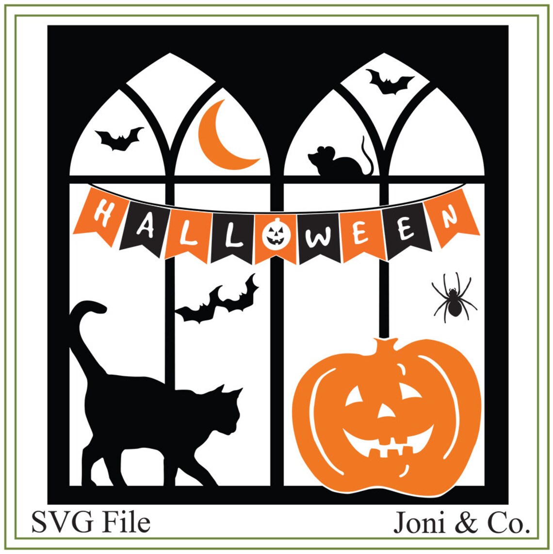 Halloween Svg Halloween Window Glass Block Svg Vinyl - Etsy
