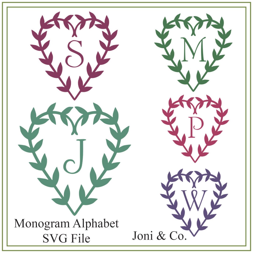 Monogram Alphabet Svg, Wedding SVG Monogram Alphabet, Vinyl Cutting ...