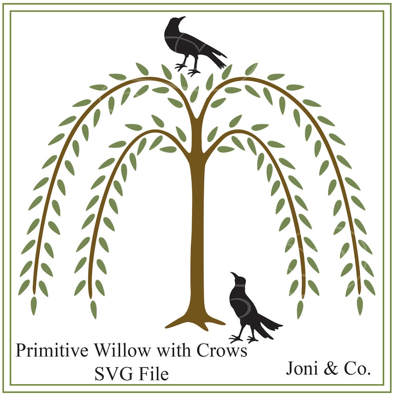 Willow With Crows Primitive SVG File Download Primitive SVG - Etsy