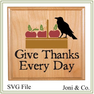 Primitive Crow SVG , Thanksgiving, Glass Block Design, Vinyl Cutting ...