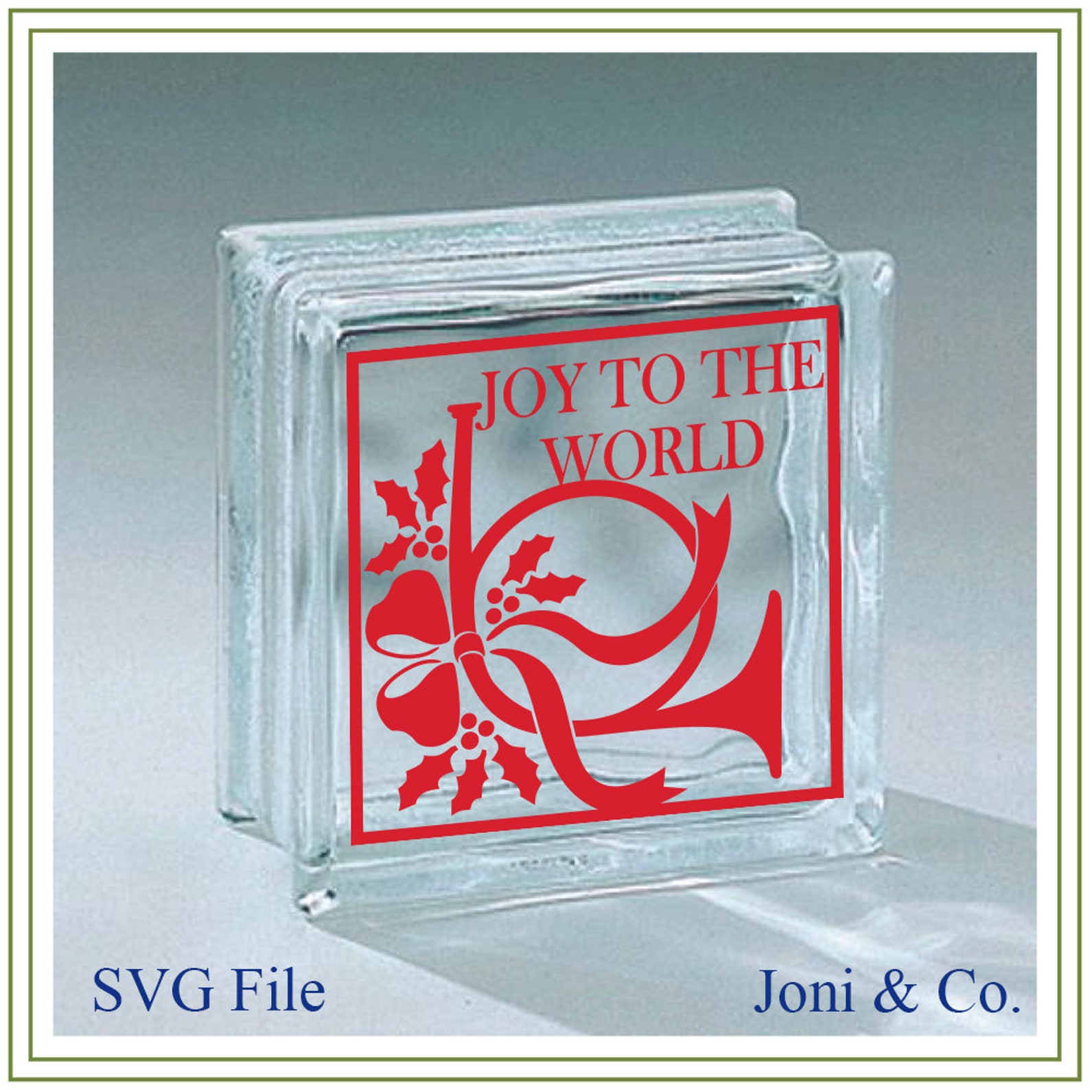 Christmas Glass Block SVG Joy to the World Svg Glass Block - Etsy