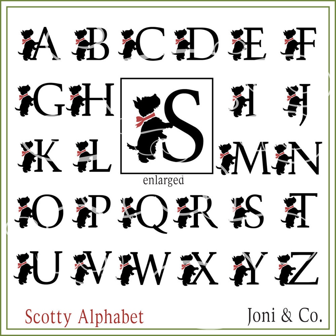 Scotty Alphabet Download, Scotty Dogs, Scottish Terriers Alphabet, JPG ...