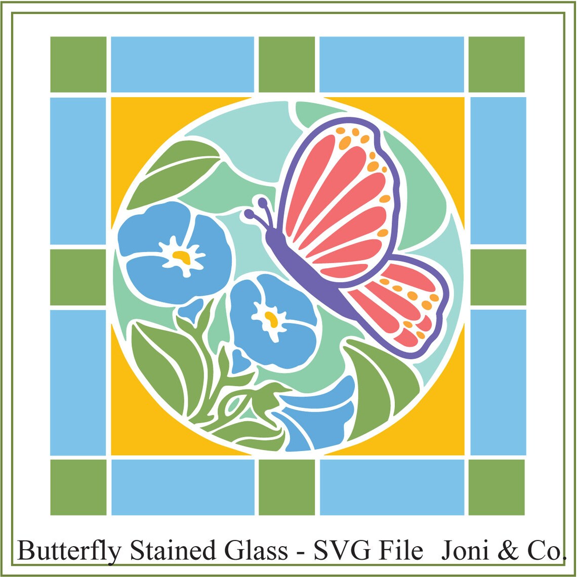 Butterflly Glass Block Design Stained Glass Butterfly SVG - Etsy