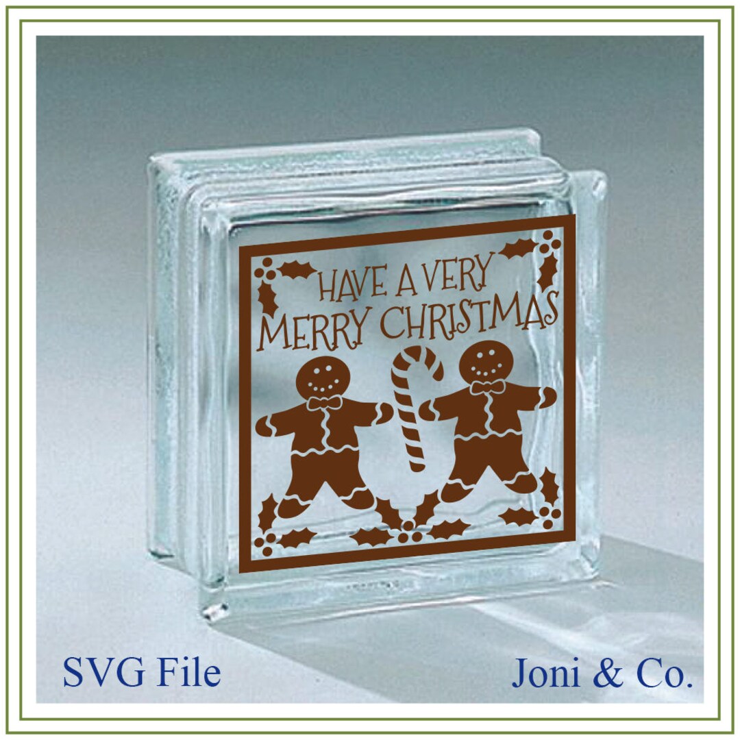 Christmas Glass Block SVG, Gingerbread Man Svg, Glass Blocks, Vinyl ...