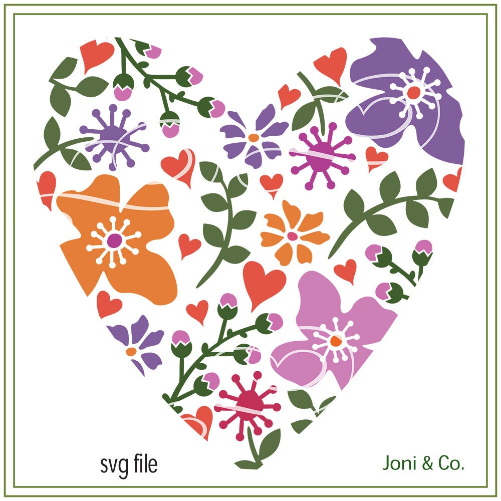 Flower Heart svg Valentine svg Wedding svg Flowers SVG | Etsy
