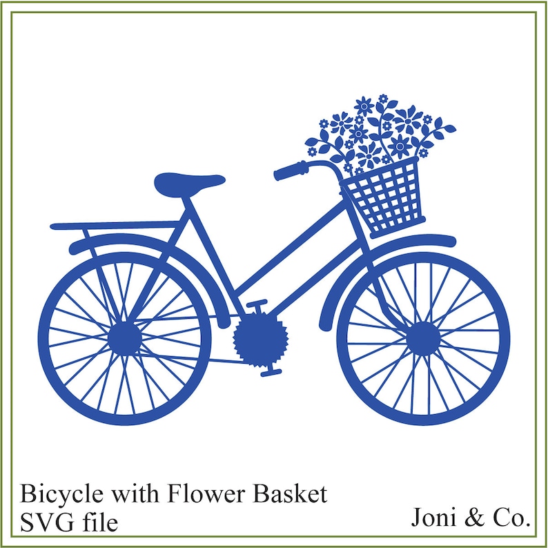 Vélo svg vélo avec panier de fleurs fer sur transfert svg - Etsy France