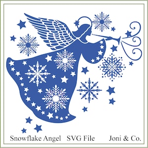 Christmas Angel Svg, Snowflake Angel Svg, Glass Block SVG Cut File ...