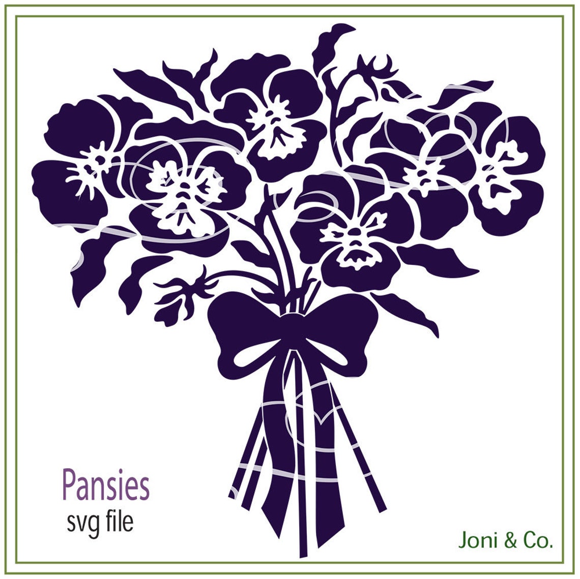 Pansy SVG Cutting File Pansy Glass Block Design SVG File | Etsy