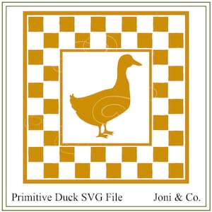 Primitive Duck SVG File Download, Primitive SVG, Glass Block Design ...