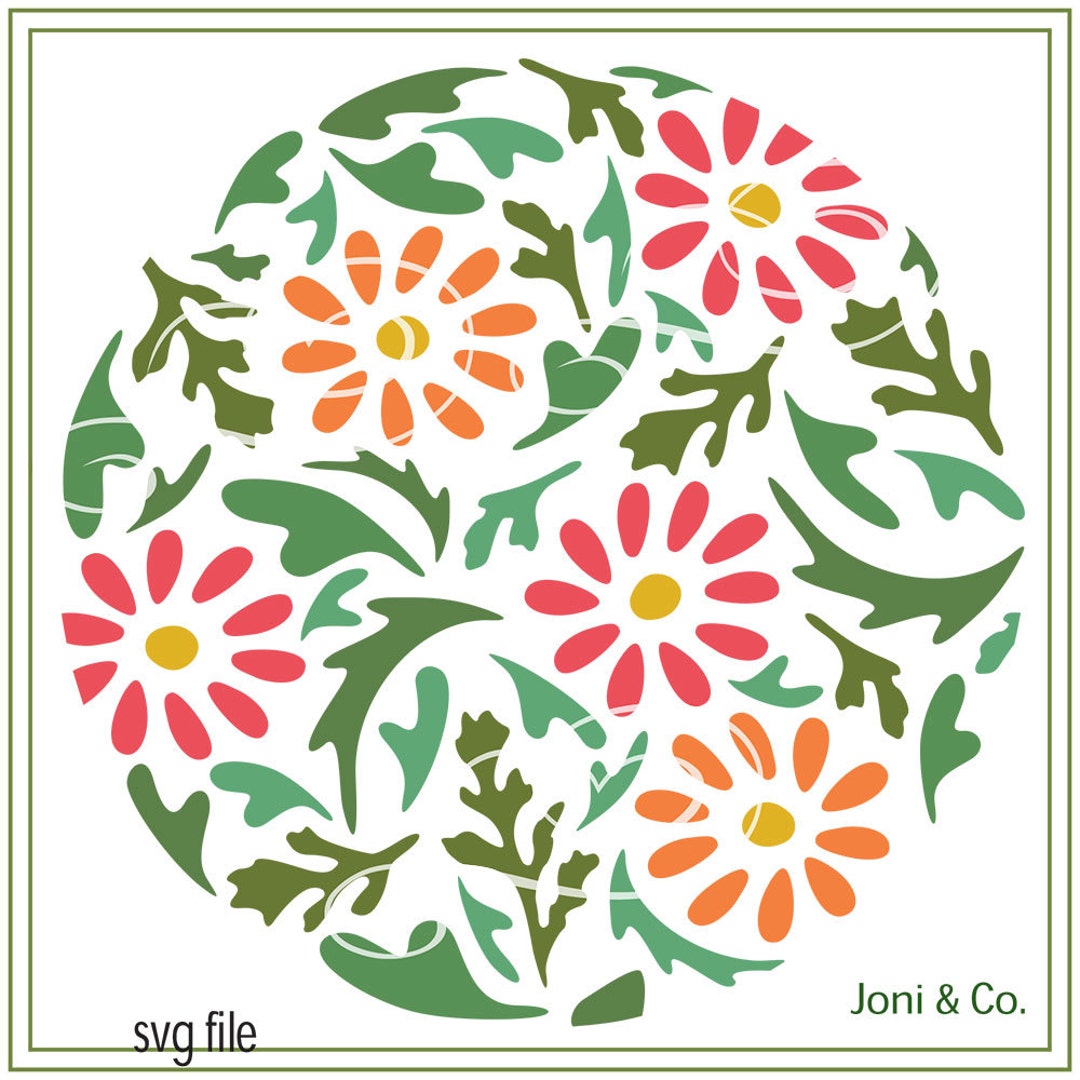 Daisy Circle SVG, Flowers Svg, Glass Block Design, SVG File, Vinyl ...