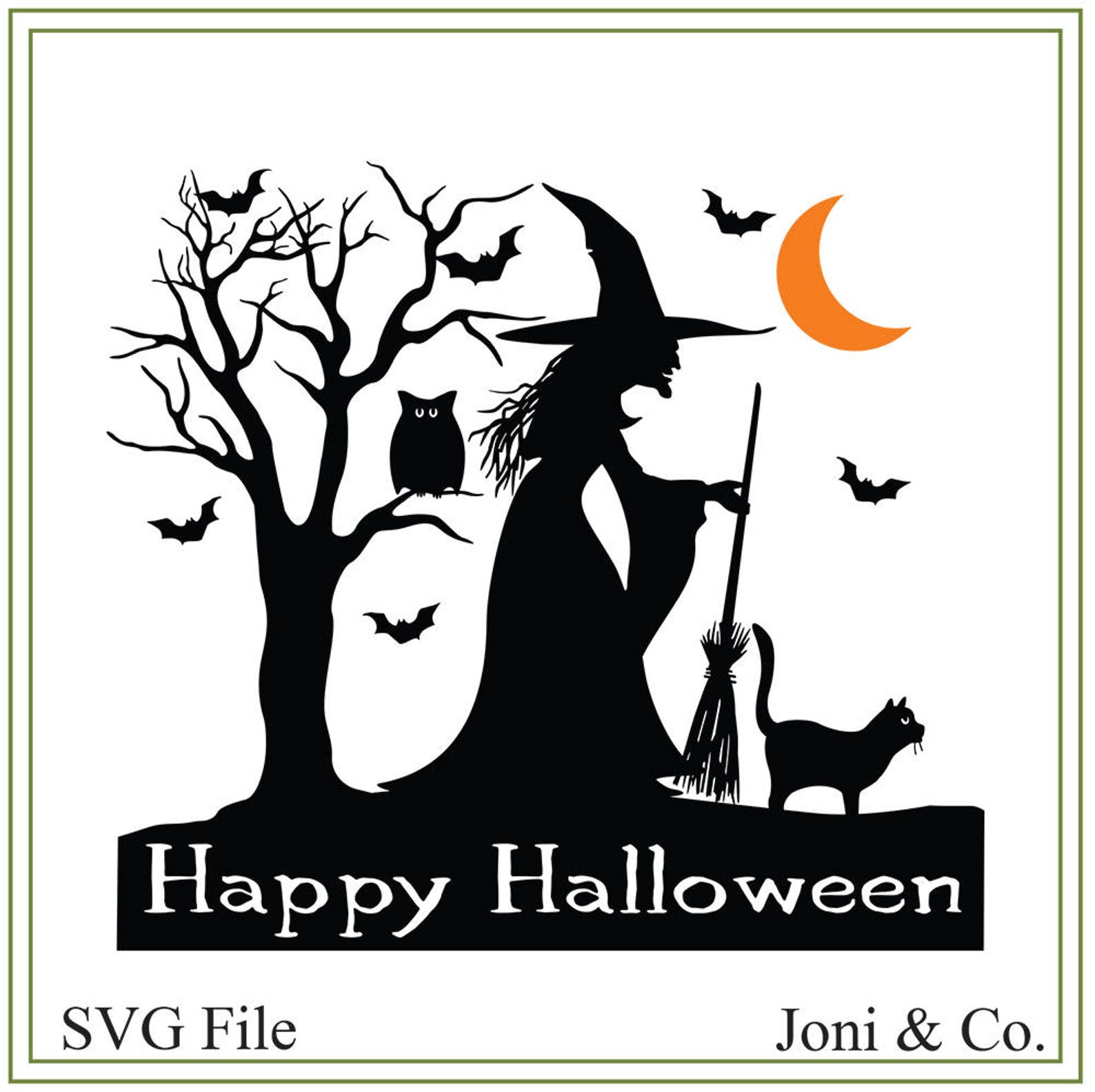 Halloween Svg Witch Cat Svg Glass Block Svg Vinyl Cutting - Etsy