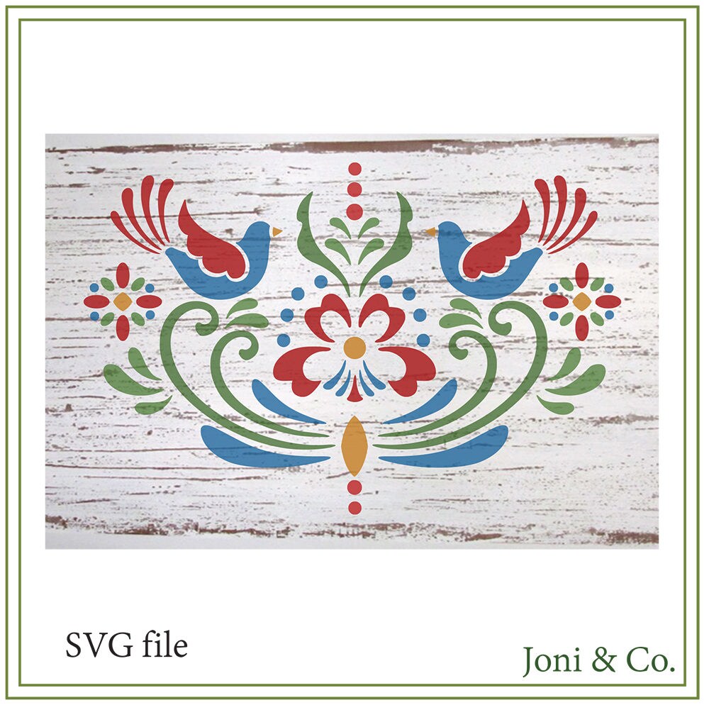 Scandinavian SVG File Rosemaling Swedish Folk Art Svg Vinyl - Etsy