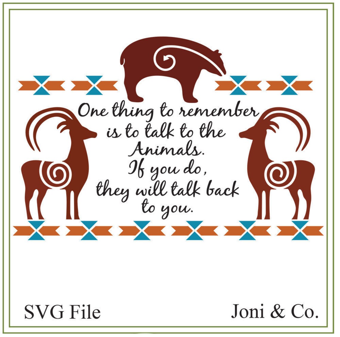 Southwest svg Animal svg Southwest design file for download | Etsy