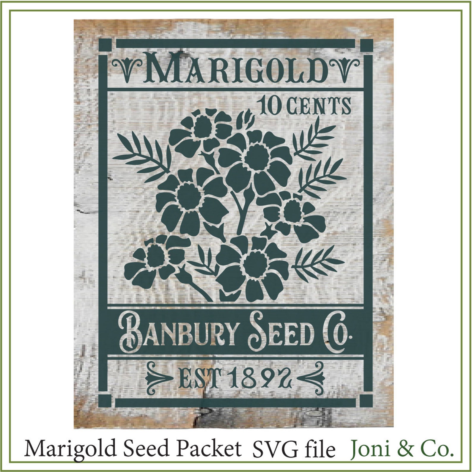 Garden SVG Marigold Seed Packet Svg Gardening Printable - Etsy