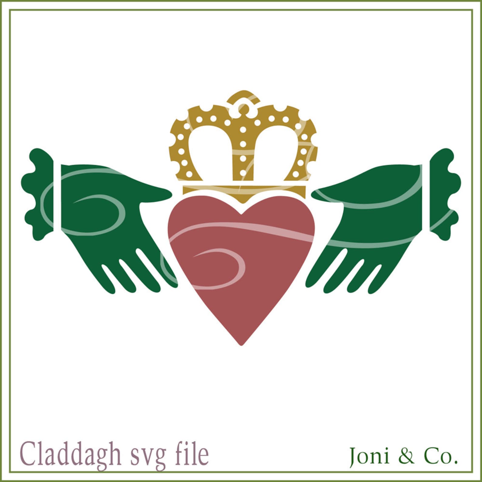 Claddagh SVG, Celtic, Celtic Claddagh, SVG, Celtic Glass Block Design ...