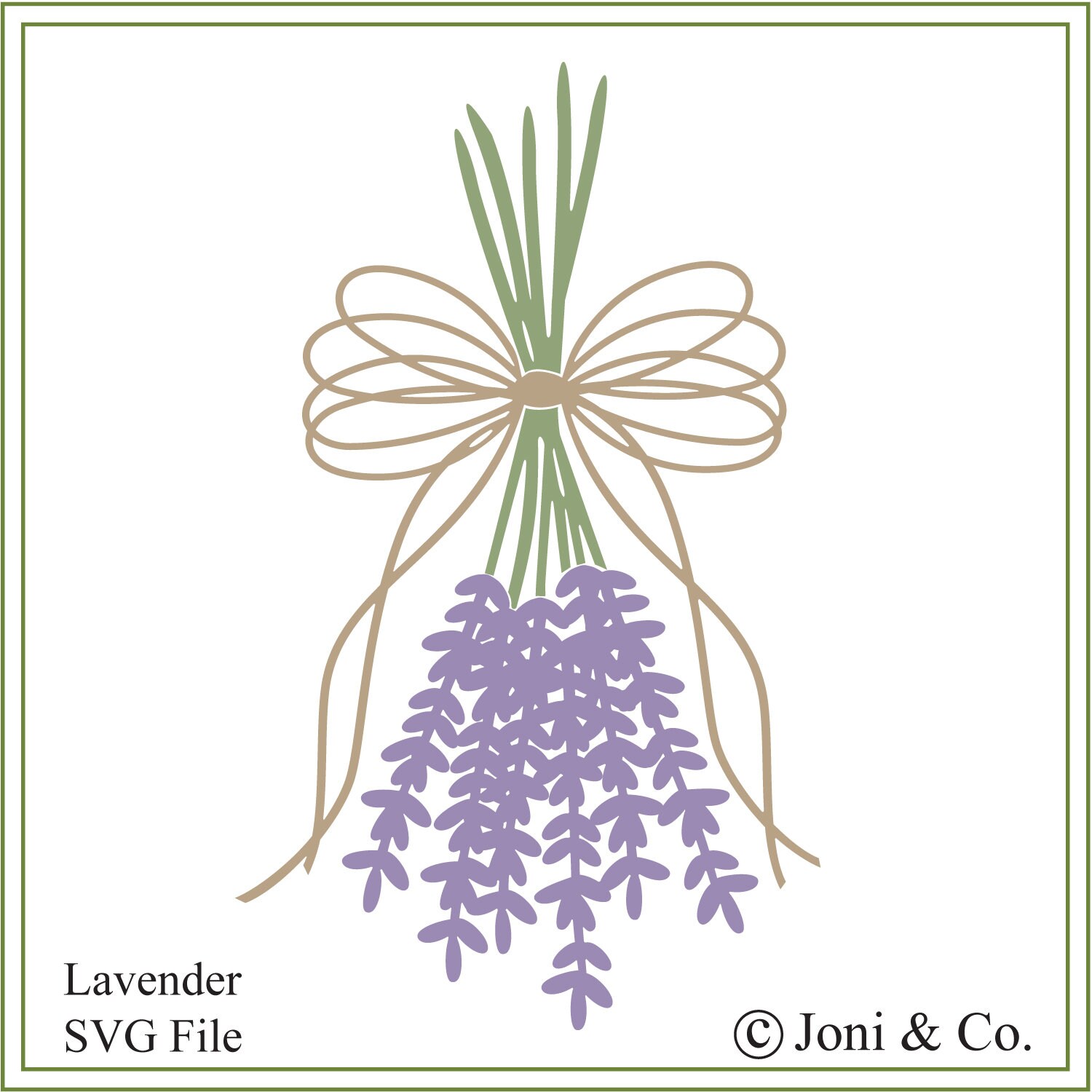 Lavender SVG, Lavender Flowers Svg, Wedding Svg, Monogram Border ...