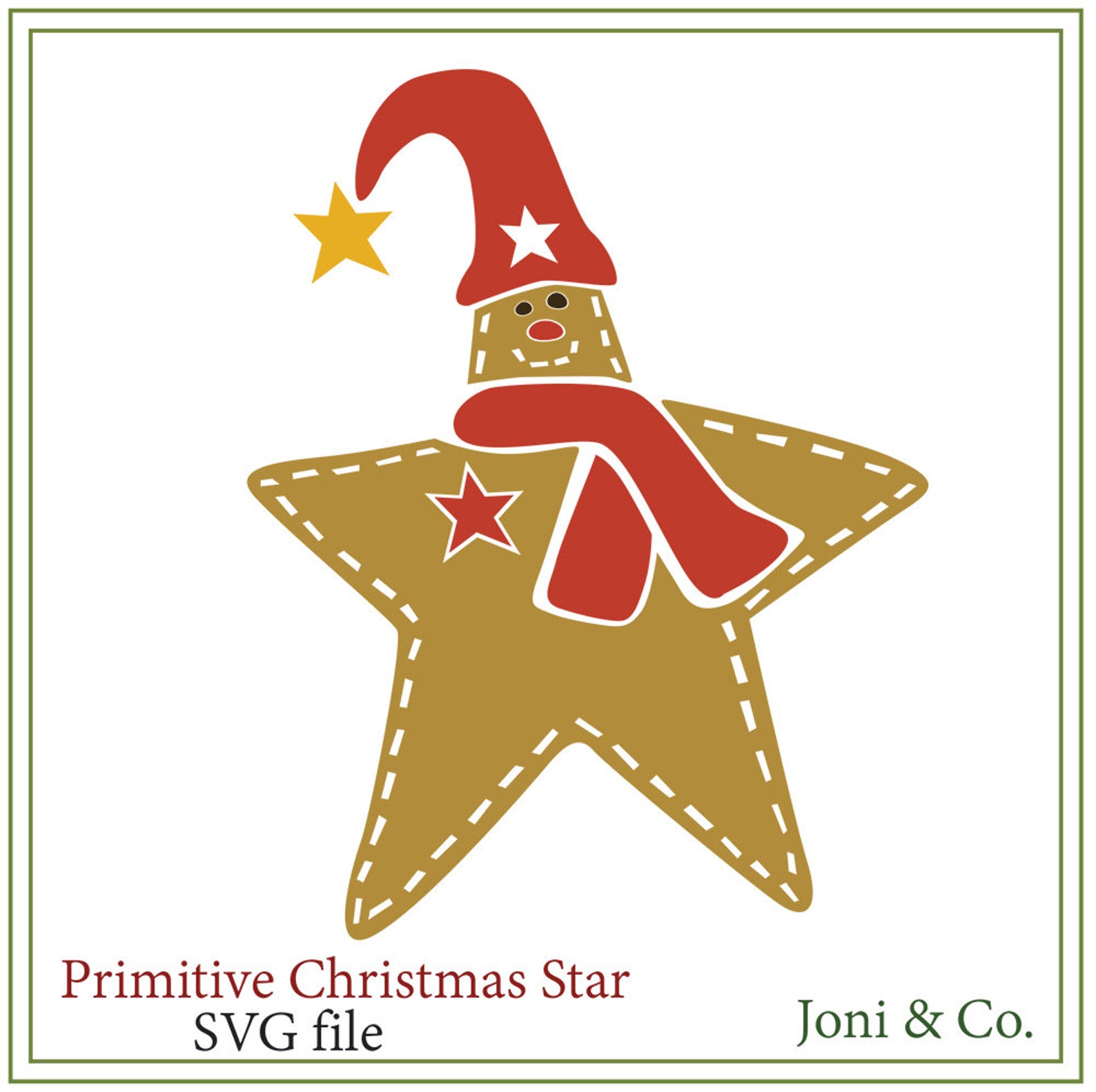 Primitive Christmas svg Primitive Star svgChristmas cards | Etsy