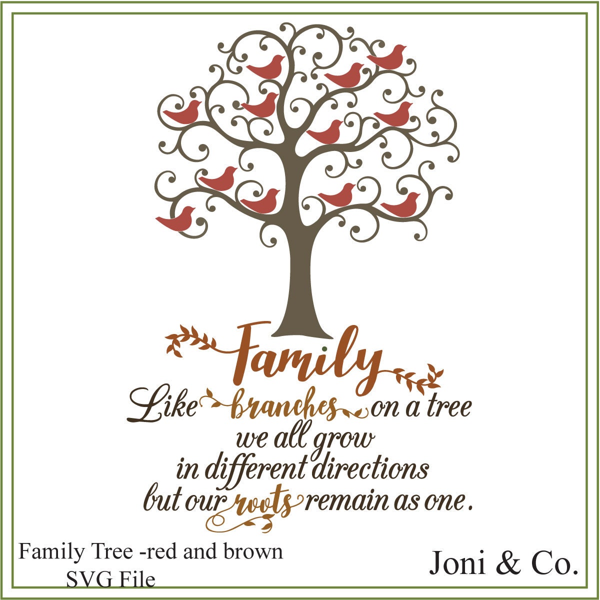 Family tree svg. Like branches of a tree svg printable red | Etsy