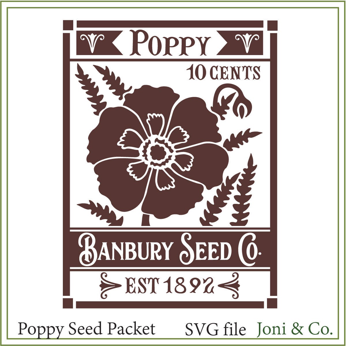 Garden SVG Poppy seed packet svg pansies garden printable | Etsy