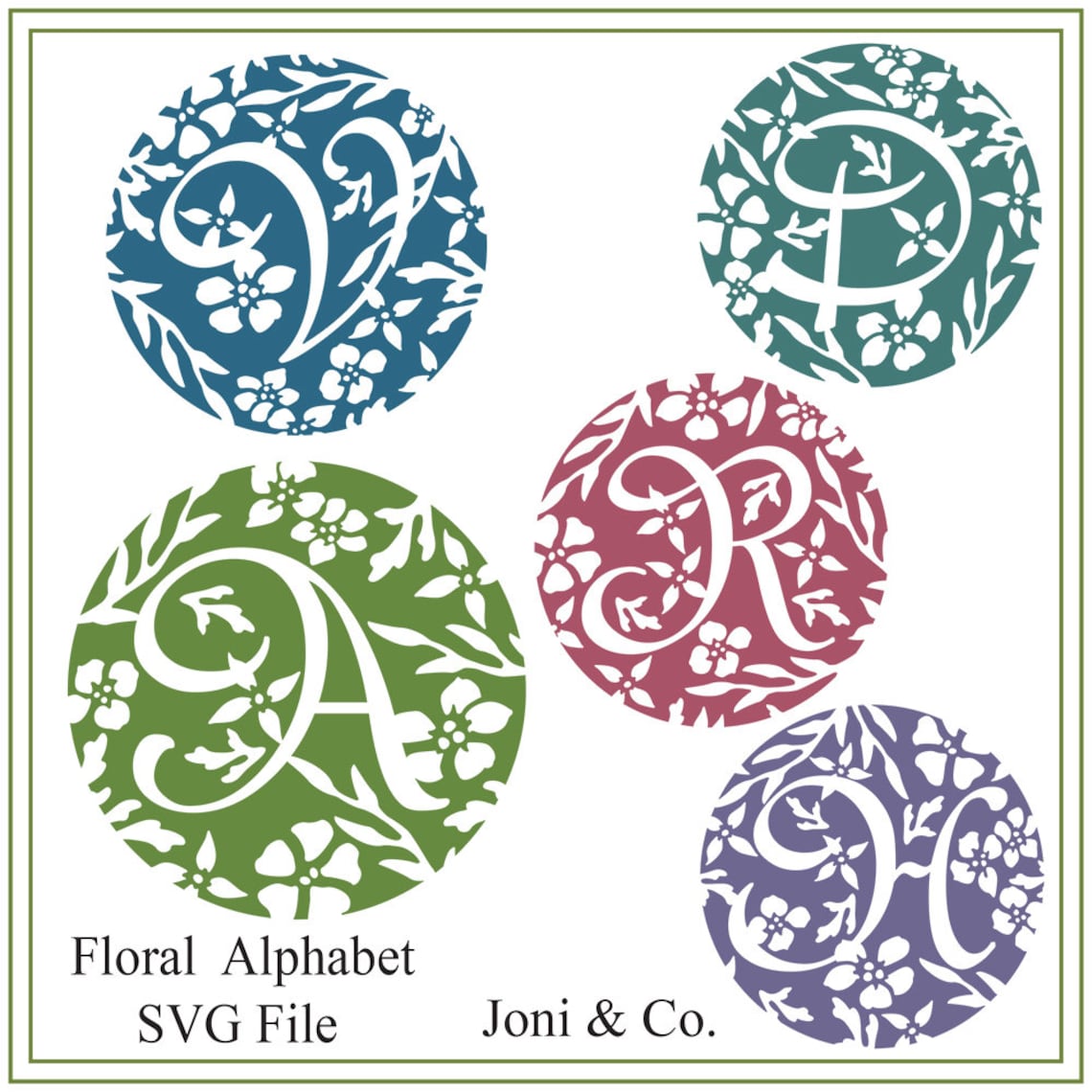 Monogramme alphabet svg, fleur alphabet SVG, alphabet monogramme SVG ...