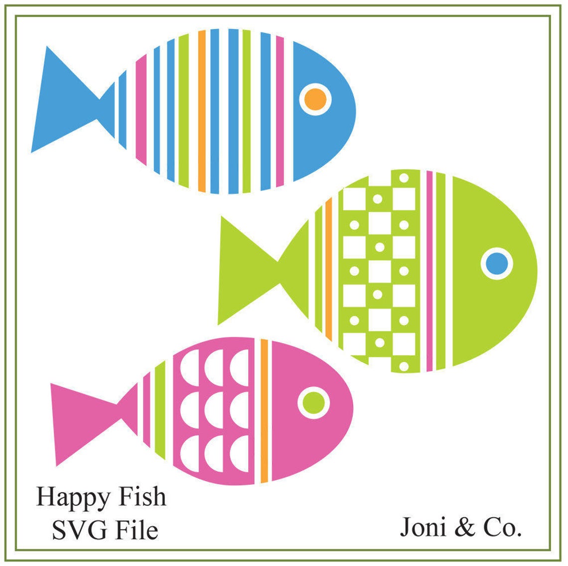 Fish SVG Happy Fish SVG Vinyl Cutting Children Iron on | Etsy