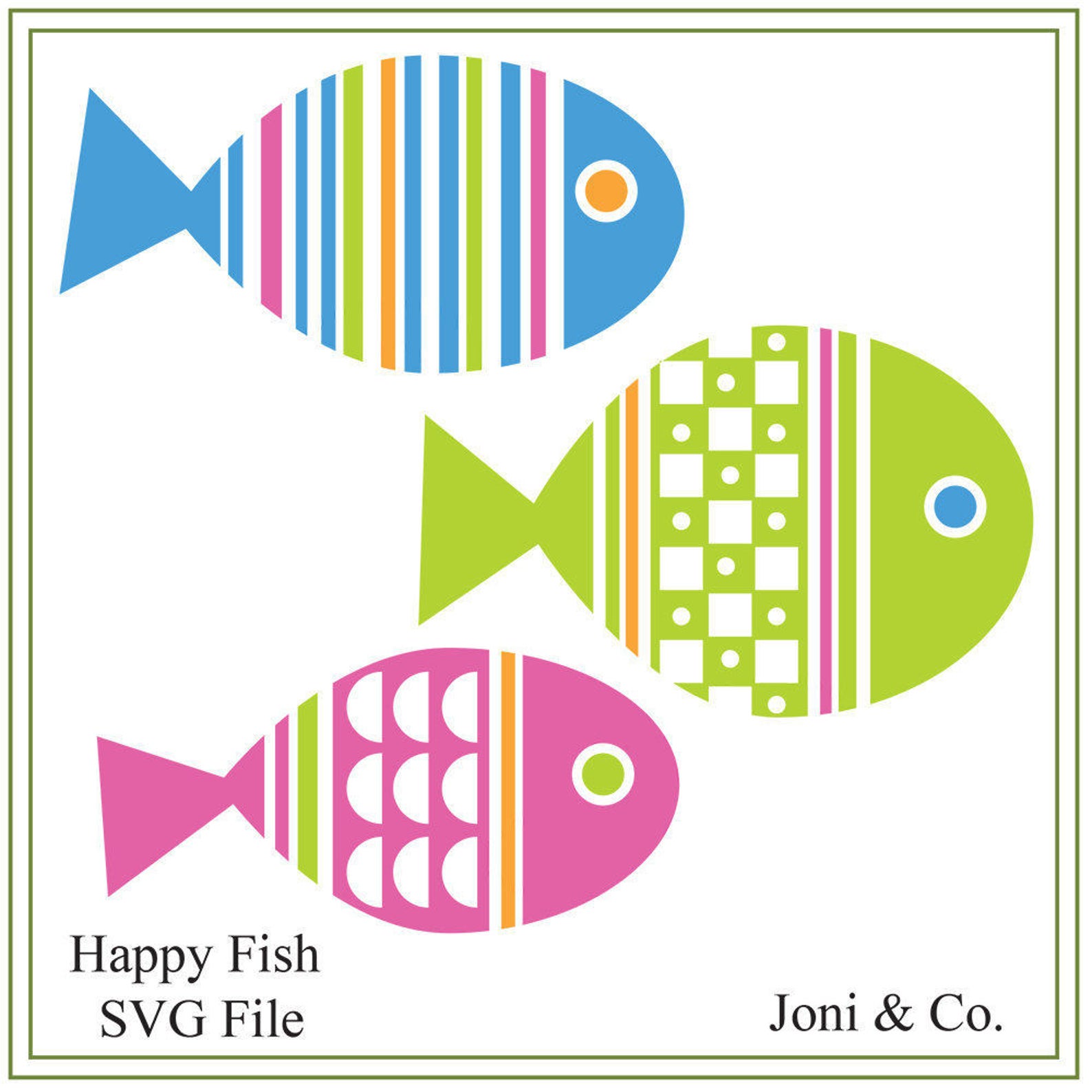 Fish SVG Happy Fish SVG Vinyl Cutting Children Iron on | Etsy