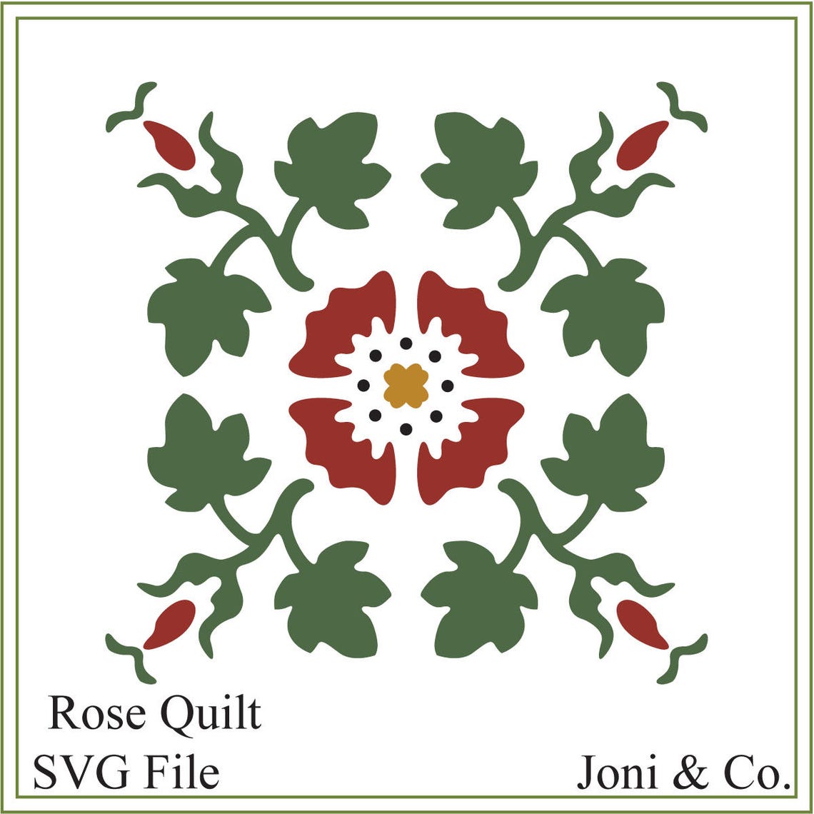 Quilt SVG Rose Quilt Pattern Svg Quilting Svg Iron on | Etsy