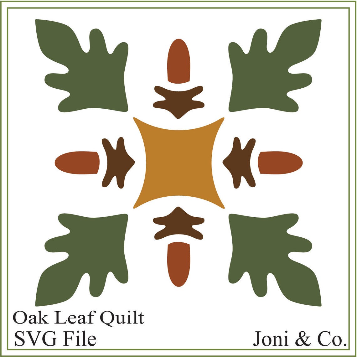 Quilt SVG Oak Leaf Acorn Quilt Svg Quilting Svg Iron on | Etsy