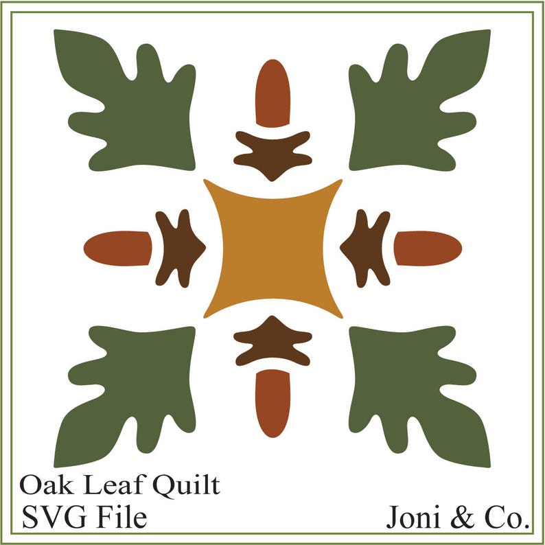 Quilt SVG Oak Leaf Acorn Quilt Svg Quilting Svg Iron on | Etsy