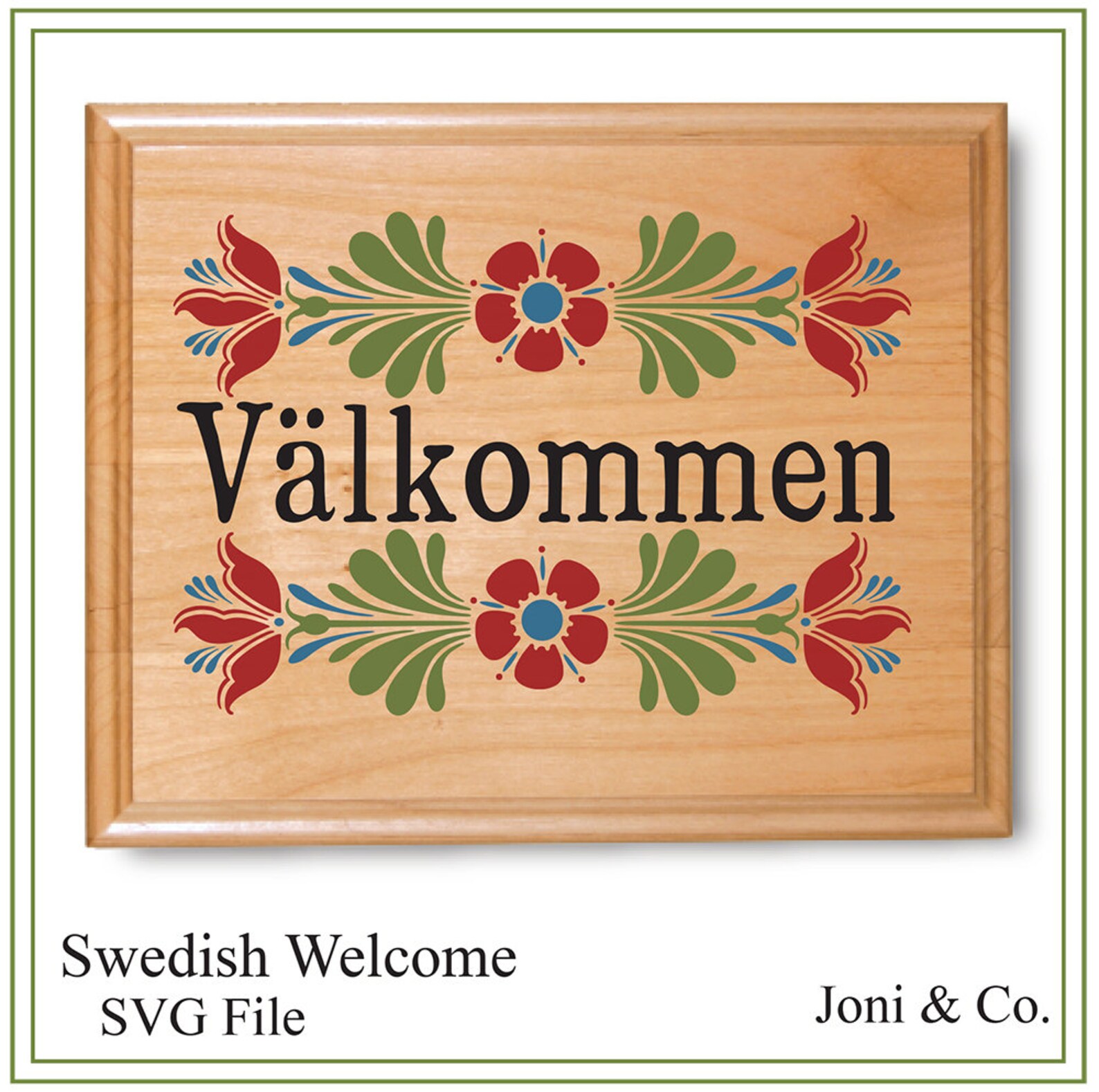 Swedish Welcome SVG, Scandinavian Welcome Svg, Rosemaling, Swedish Folk ...