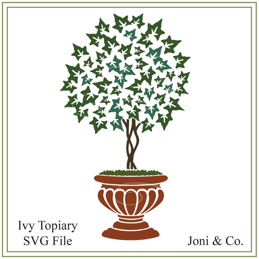 Ivy Topiary Svg File, Tree Svg, Ivy Svg File Download, Glass Block ...