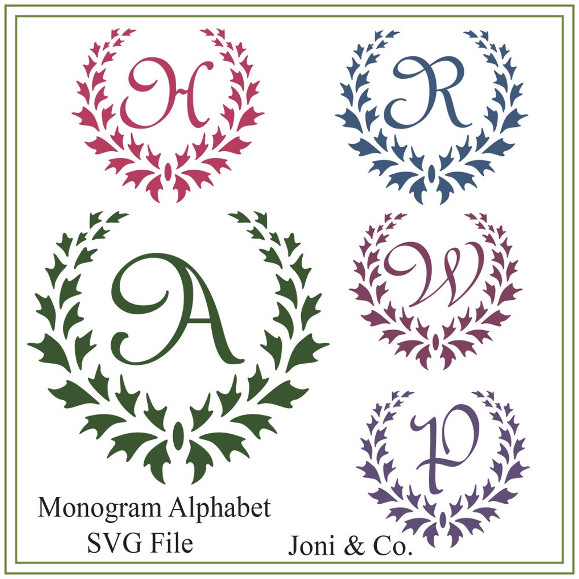 Monogram Alphabet svg Wedding SVG monogram alphabet vinyl | Etsy
